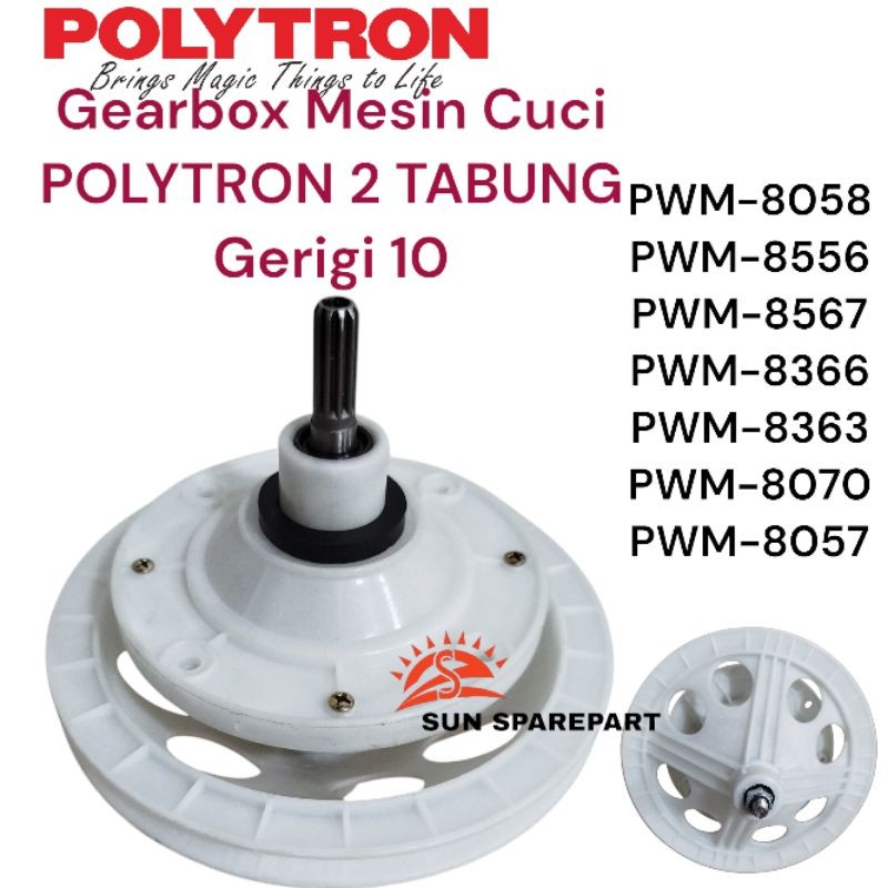 Jual gearbox/girbox mesin cuci 2 tabung POLYTRON PWM-8058/PWM-8556/PWM ...