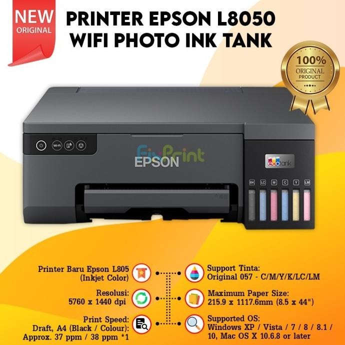 Jual TERBARU - Printer Epson L8050 L 8050 Photo Wifi Pengganti Printer Epson L805 | Shopee Indonesia