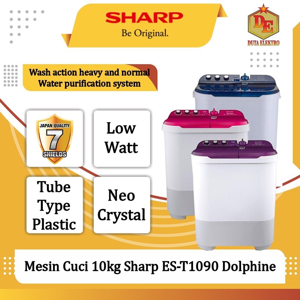 Jual Mesin Cuci 2 Tabung 10kg Sharp EST 1090 Dolphine | Shopee Indonesia