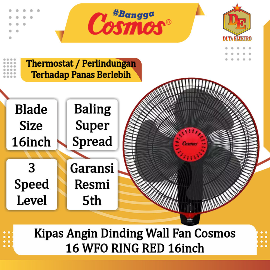 Jual Kipas Angin Dinding Cosmos 16 WFO RING RED 16inch Wall Fan ...
