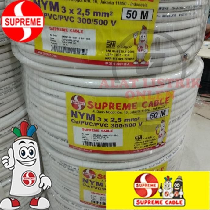 Jual KABEL NYM 3X2.5 MM 50M 50 M 50METER ORI SUPREME | Shopee Indonesia