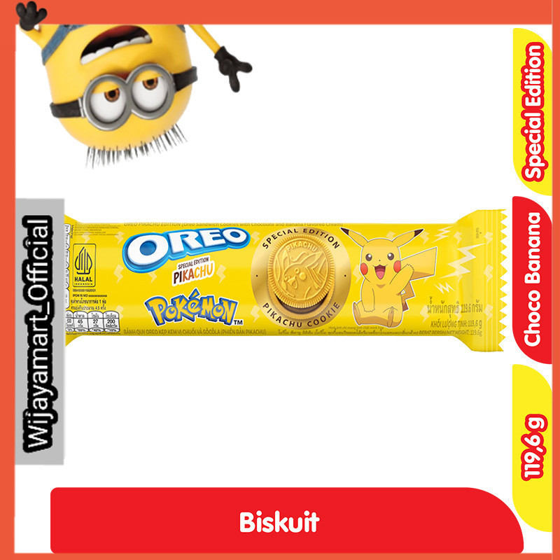 Jual Oreo Pokemon Biskuit Sandwich Cokelat & Krim Pisang 119.6 g ...