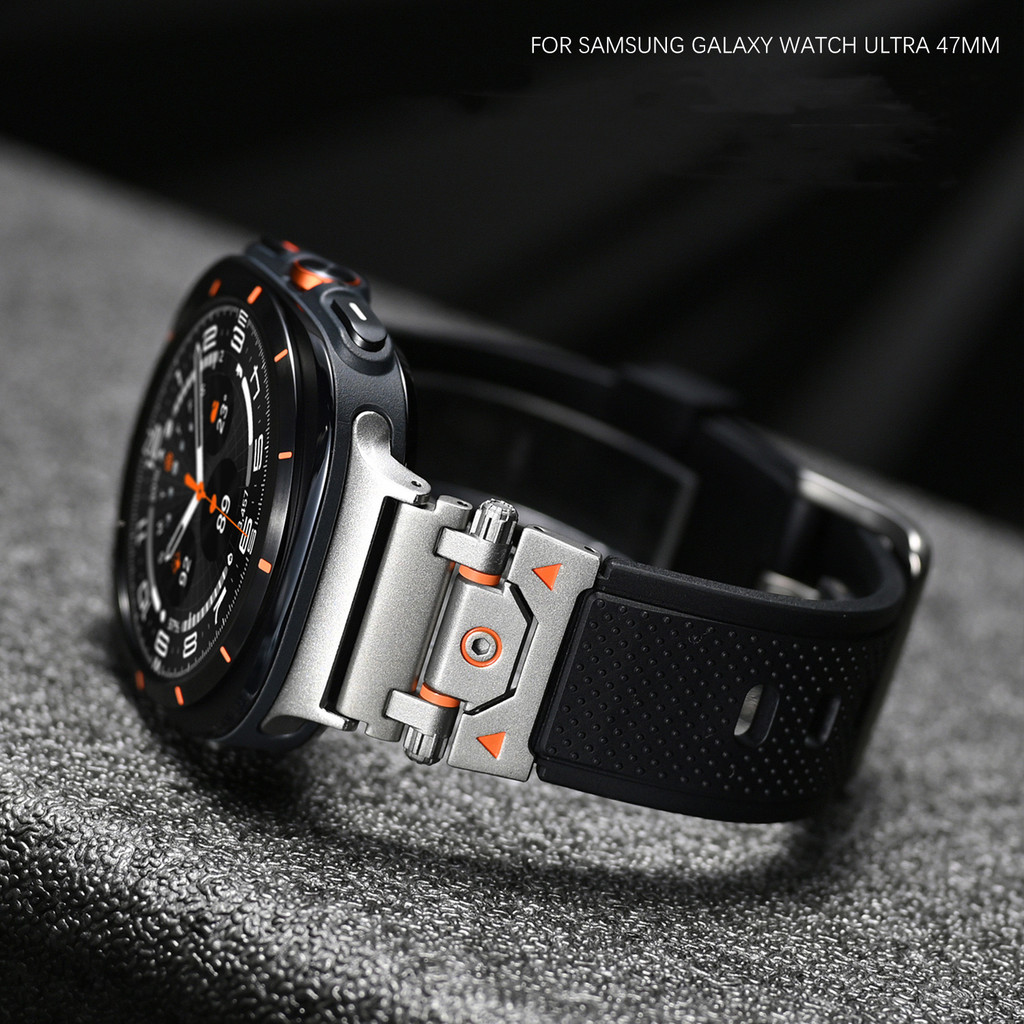 Jual Luxury Rubber Strap for Samsung Galaxy Watch Ultra 47mm No Gaps ...