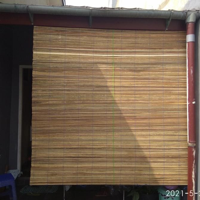 Jual Tirai Bambu Krey sawit Kerai kayu pvc ukuran 2x2m + Tali Penggugulung H24S\ | Shopee Indonesia