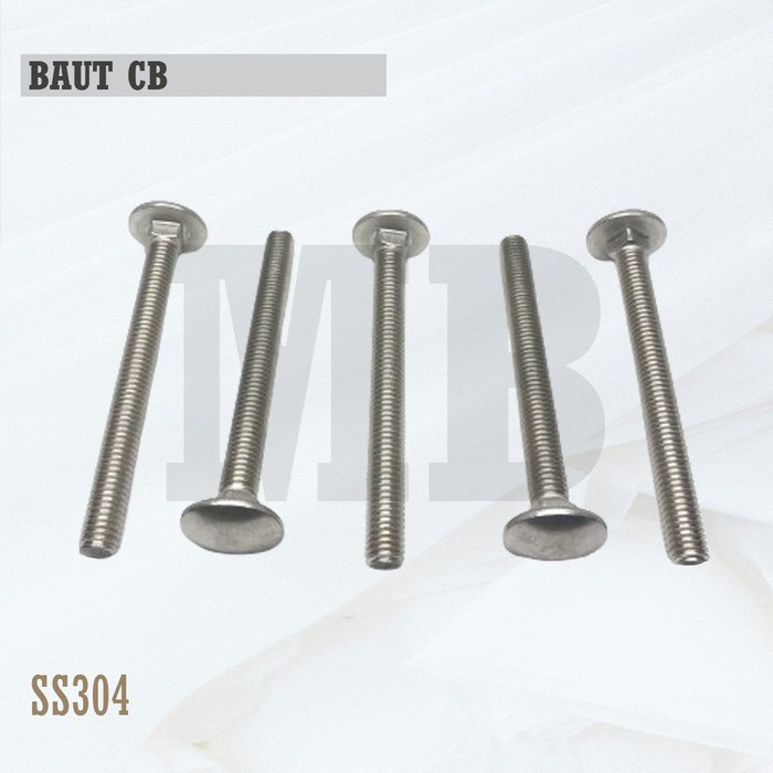Jual Baut CB M6X20 / Baut Bemper 6X20 / Carriage Bolt M6 X 20 / Baut Payung 6 X 20 / Baut Pagar ...