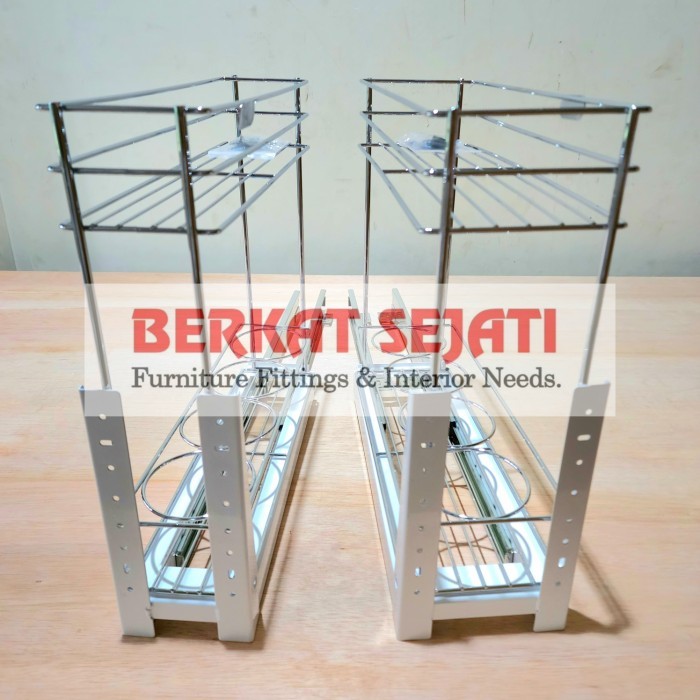 Jual Sale Rak Botol Tarik 2 Susun Bumbu Gelas Kitchen Dapur Lebar 15 ...
