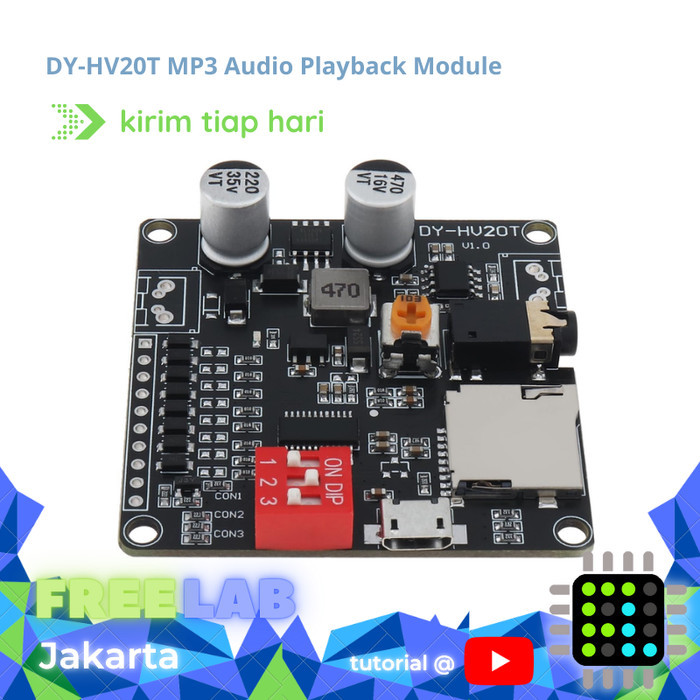 Jual DY-HV20T MP3 Audio Playback Module dg UART & Digital Control 6-35 ...