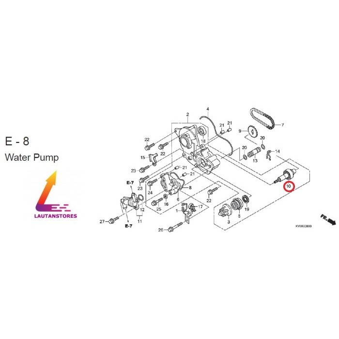 Jual 19240-Kvb-900 Shaft Comp - As Water Pump Pompa Radiator Vario 110 ...