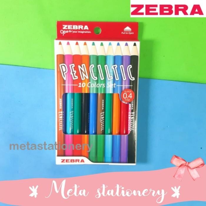 Jual Pulpen Zebra Penciltic 10 Colors Set ( 10 Warna ) | Shopee Indonesia