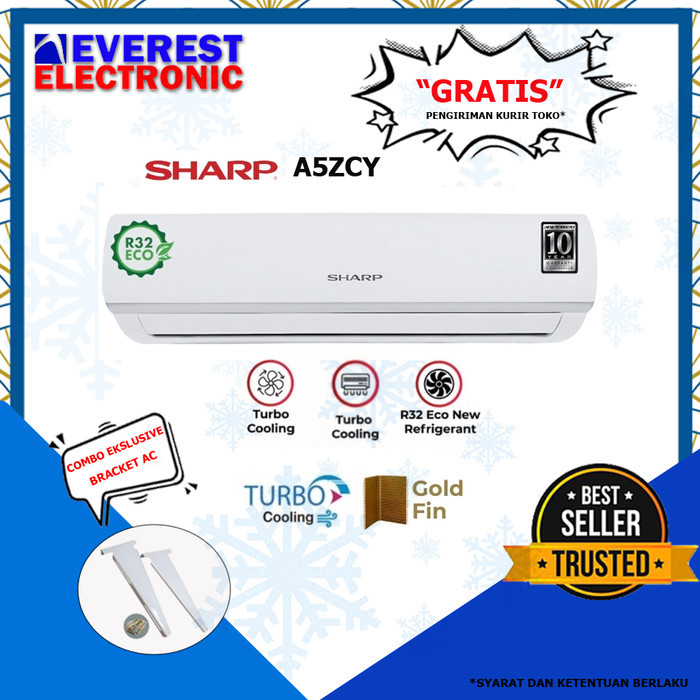 Jual AC SHARP STANDARD AH-A5ZCYN A 5 ZCYN 1/2 PK R32 | Shopee Indonesia