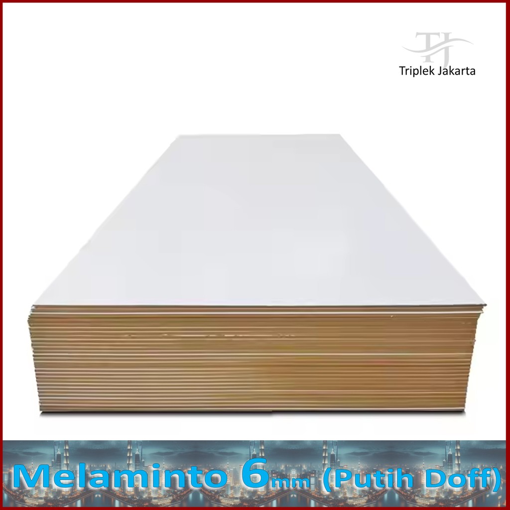 Jual Triplek Putih Doff 1 Muka Melaminto 6mm Ukuran 20x90 cm ( Tebal ...