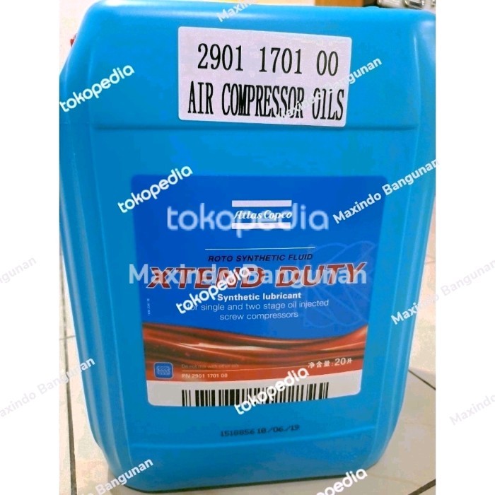 Jual Oil Air Compressor Atlas Copco 2901170100 Oli Xtend Duty 20Liter ...