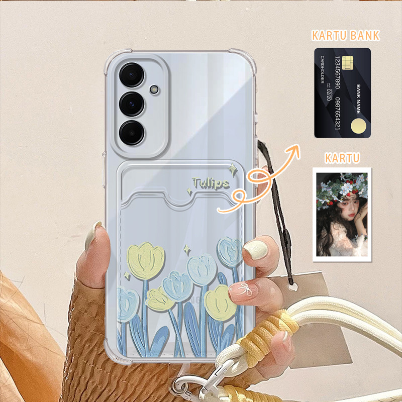Jual Card Holder Bunga Tulp Lanyard Phone Strap Flower Case Hp Samsung A17 5G A07 S25 Ultra S25 ...