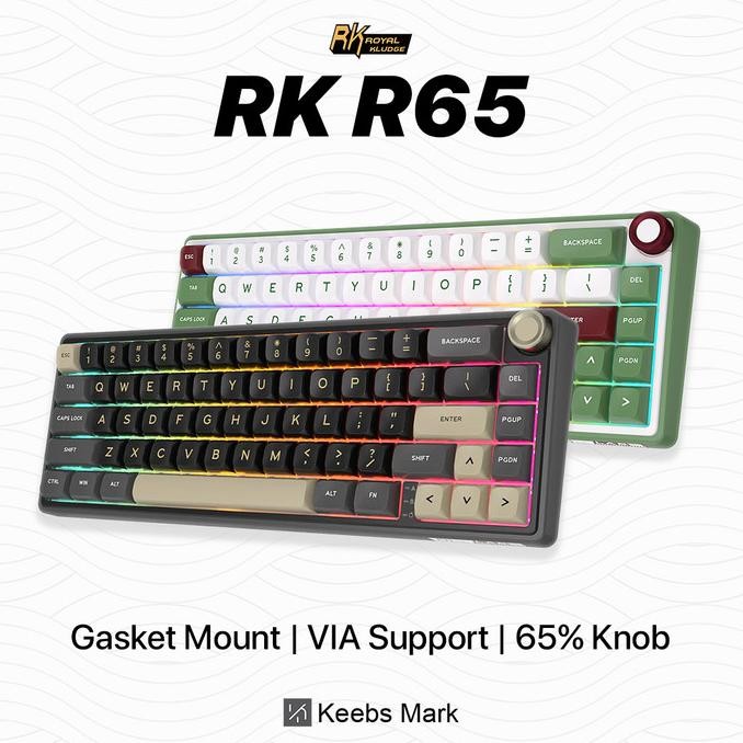 Jual Royal Kludge RK R65 Wired 65% Knob Layout Mechanical Keyboard | Shopee Indonesia