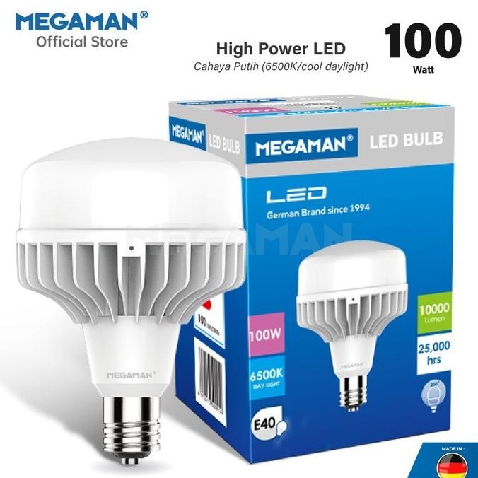 Jual LAMPU LED 100W DAYLIGHT MEGAMAN 100 WATT 6500K BOHLAM PUTIH FITING ...