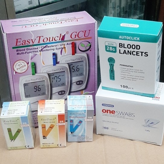 Jual Alat Easy Touch Gcu 3In1/Alat Cek Gula Darah,Colestrol,Asam Urat ...