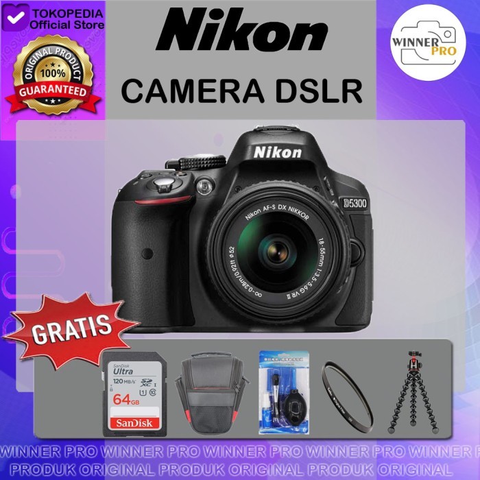 Jual KAMERA NIKON D5300 KIT AF-P 18-55 VR / NIKON D5300 / D5300 | Shopee Indonesia