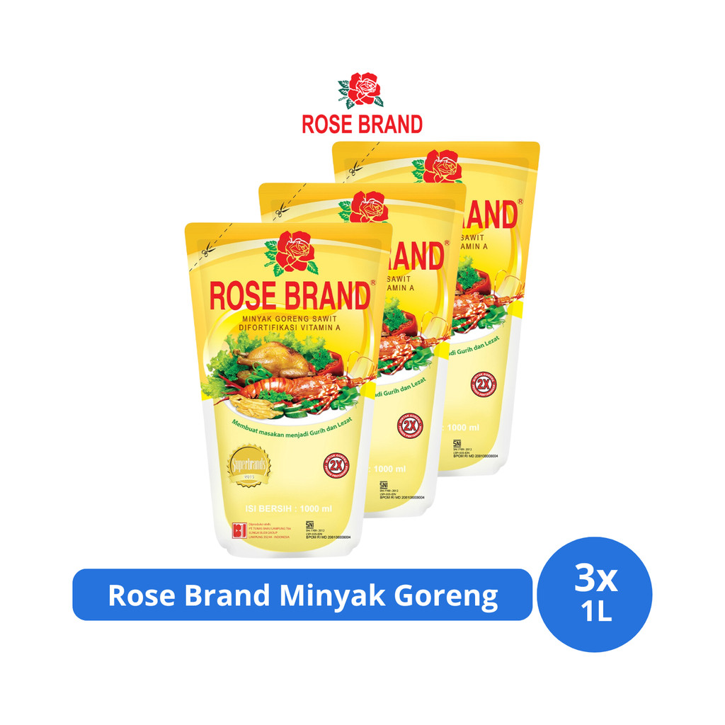 Jual Rose Brand Minyak Goreng Pouch 1L x 3 pcs | Shopee Indonesia
