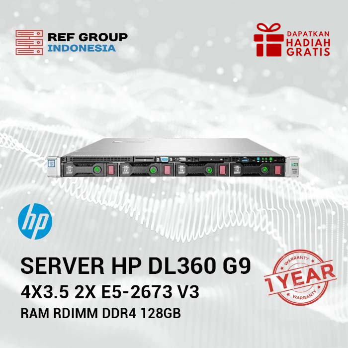 Jual Server HP DL360 G9 1U 4x3.5" 2x E5-2673 v3 DDR4 128Gb|GARANSI 1 Tahun | Shopee Indonesia