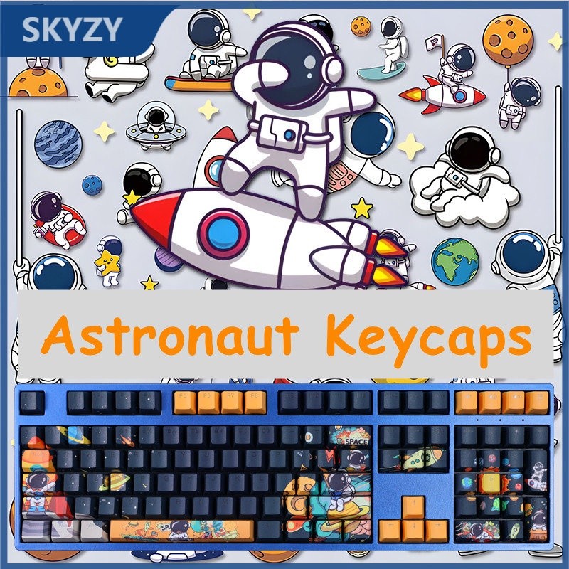 Jual Astronaut Keycaps Cherry Profile Light Transmission Anime PBT Dye ...