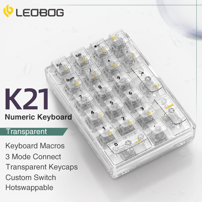 Jual LEOBOG K21 Bluetooth Number Pad Keypad Numerik Mekanik 21 Tombol ...