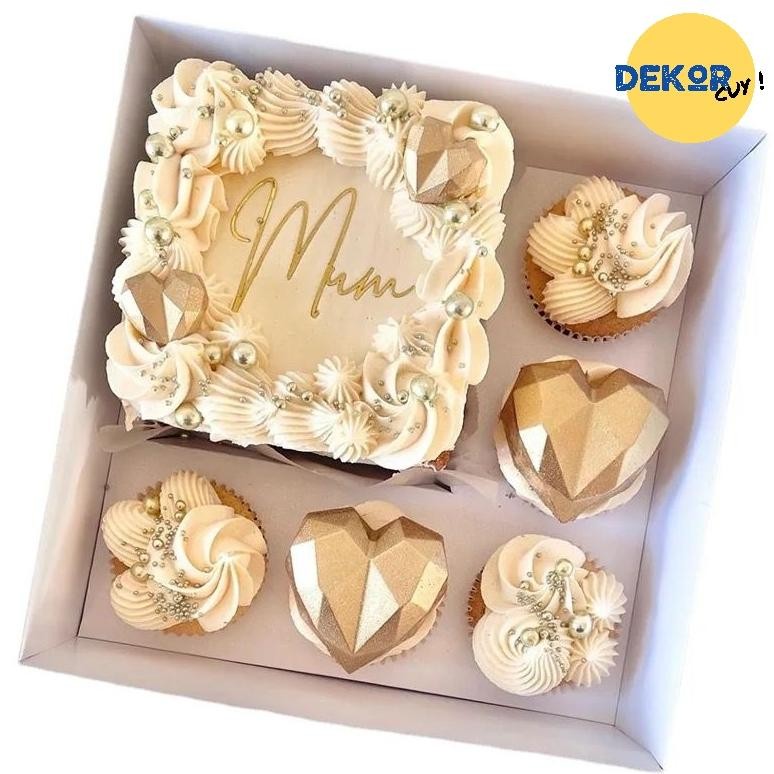 Jual HGT BOX KUE BENTO + 5 CUPCAKE box packaging kue ulang tahun ...