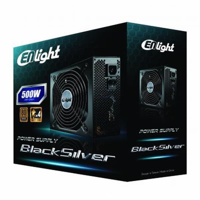 Jual Power Supply Enlight 500w Black Silver 500 Watt 80+ Bron psu ...