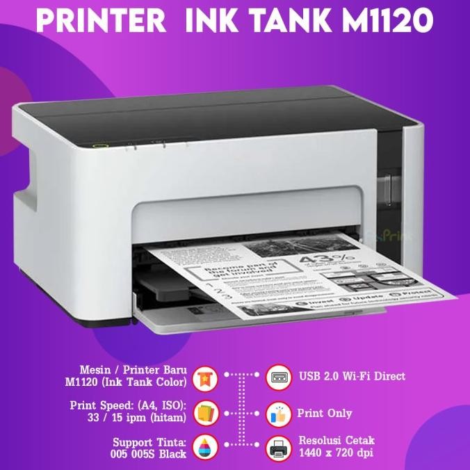 Jual Printer M1120 EcoTank Print Only Pengganti M1100 Monochrome Wi-Fi ...