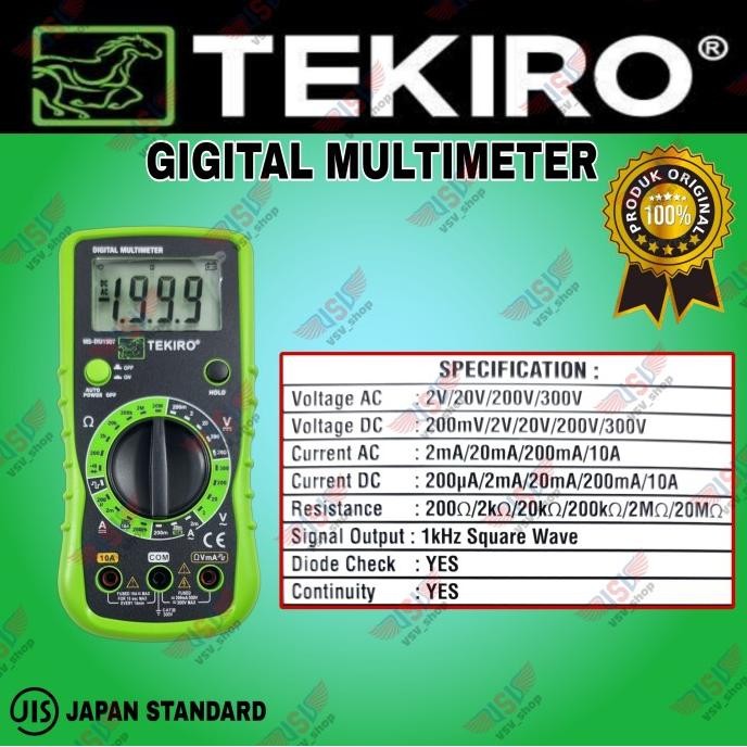 Jual Tekiro Digital Multimeter Multi Tester Multitester Avometer Avo ...