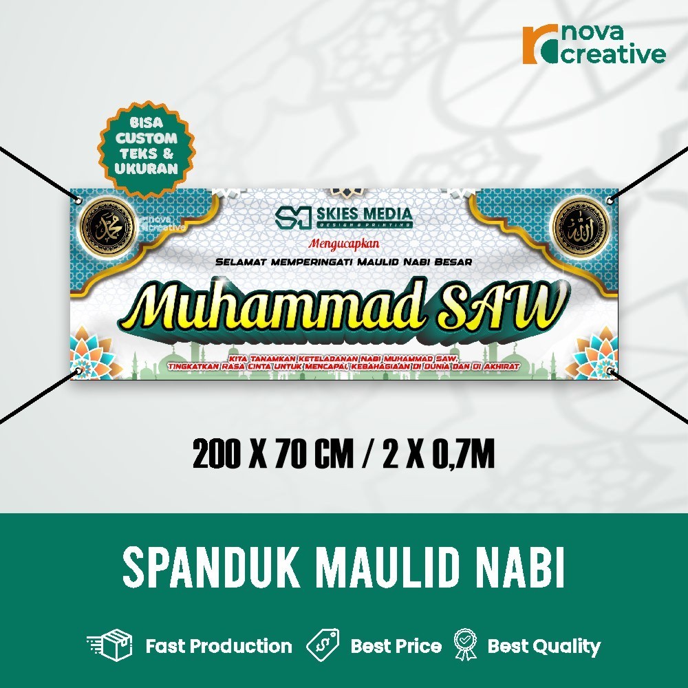 Jual Cetak Banner Acara Maulid Banner Custom Gratis Desain | Shopee ...