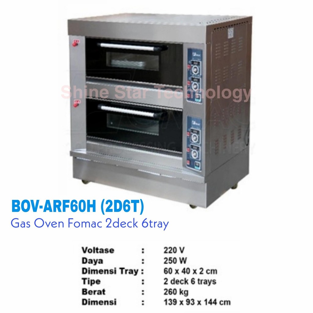 Jual Gas Deck Oven Fomac BOV-ARF60H (2D6T) GAS DECK OVEN ROTI 2 DECK 6 ...