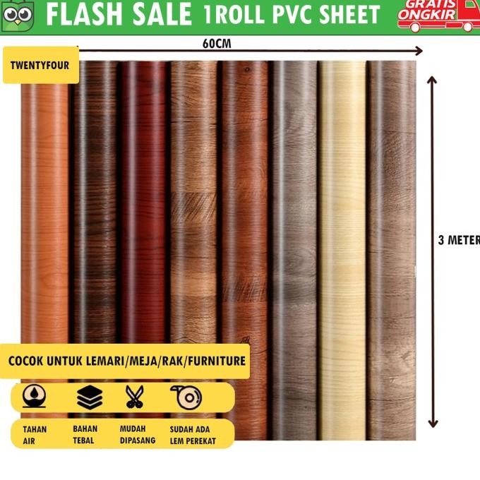Jual 60Cm X 5 Meter PVC Sheet Sticker Motif Kayu Pelapis Furniture ...
