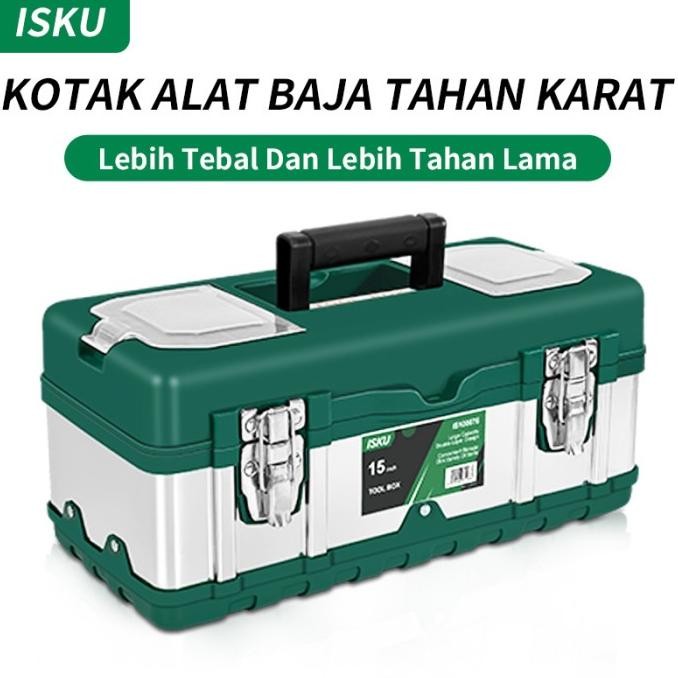 Jual ISKU TOOL BOX BESAR BESI TAHAN KARAT BOX ALAT PERKAKAS 15-20INCH ...
