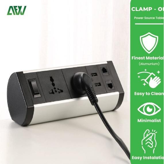 Jual CLAMP-ON Stop Kontak Meja Jepit Clamp On Desk Socket Meja Power ...