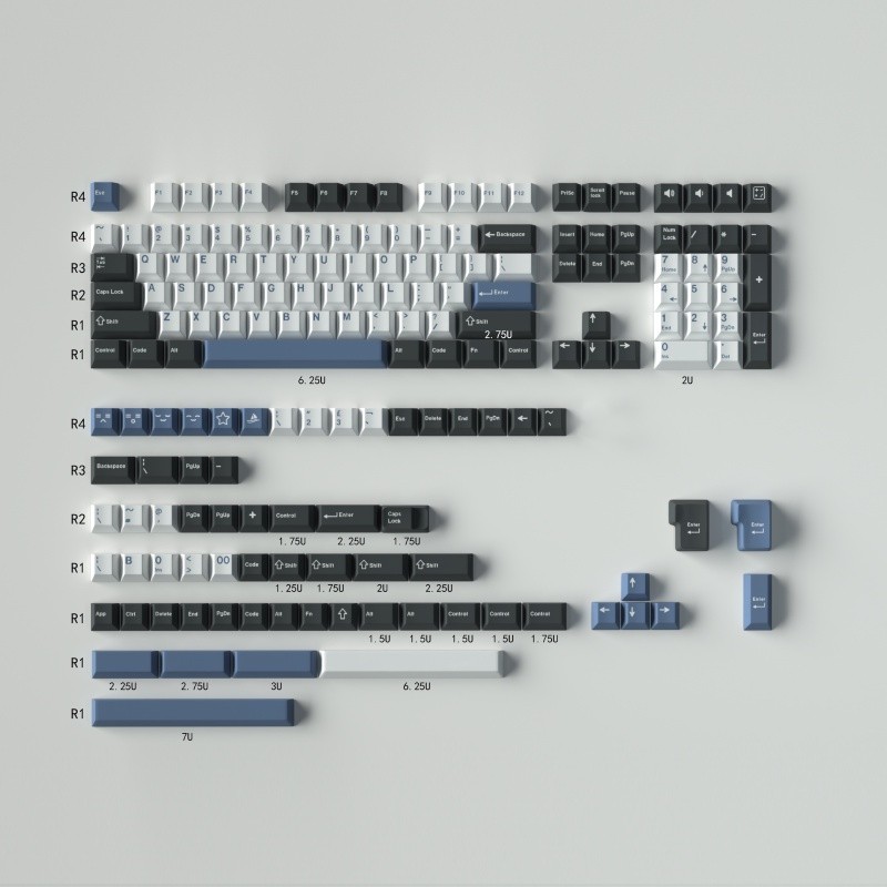 Jual GMK Arctic 173 Keys Cherry Profile Double Shot Keycaps untuk ANSI ...