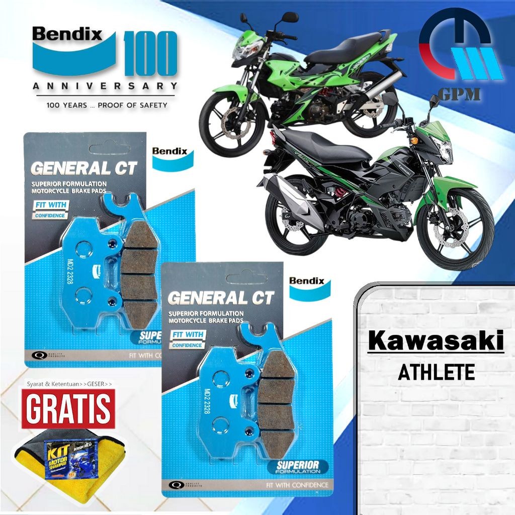 Jual Kampas rem Athlete Kawasaki Bendix Kampas rem Depan dan Belakang ...