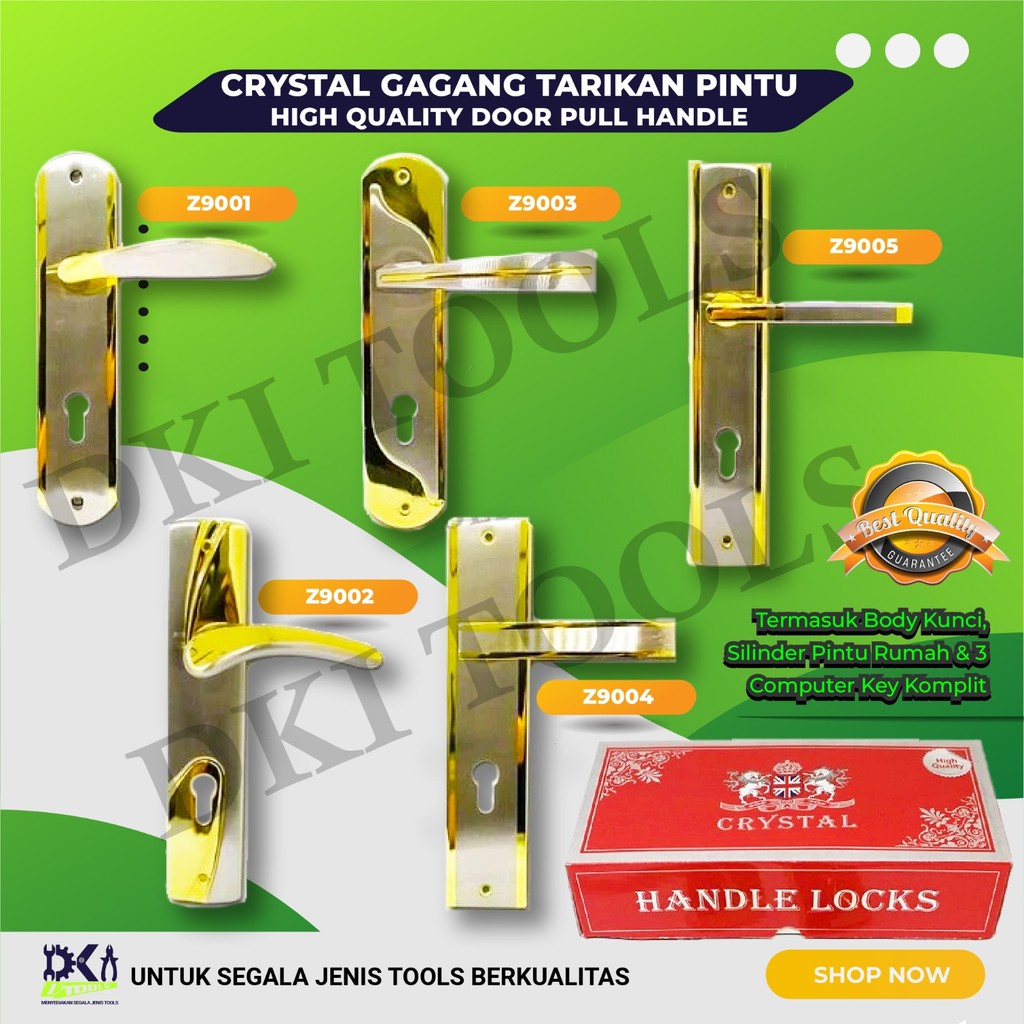 Jual CRYSTAL Gagang Handle Pintu Rumah Ukuran Besar Gold High Quality ...