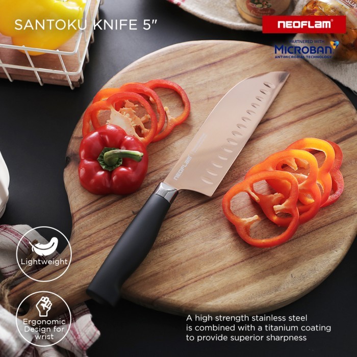 Jual Produk Ready Neoflam Titanium Santoku Knife 5" Rose Gold / Pisau ...