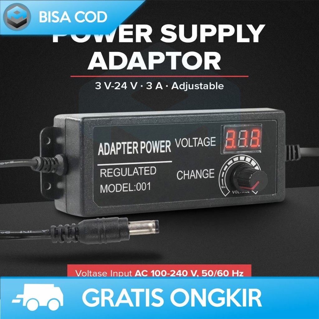 Jual ADAPTOR POWER SUPPLY CONVERTER AC TO DC DENGAN TOMBOL PENGATUR ...