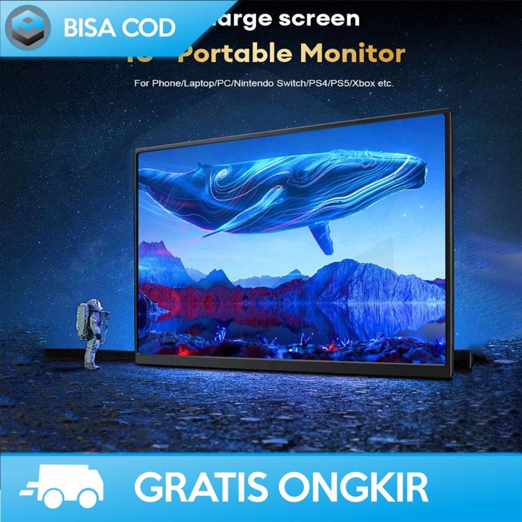Jual MONITOR PORTABLE DAYA TARIK TANPA LAYAR SENTUH KABEL TIPE A TO C ...