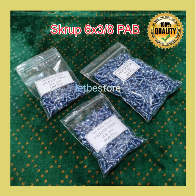 Jual Sekrup Skrup Baut Kepala Bulat Pentol PAB 6x3/8 1CM | Shopee Indonesia