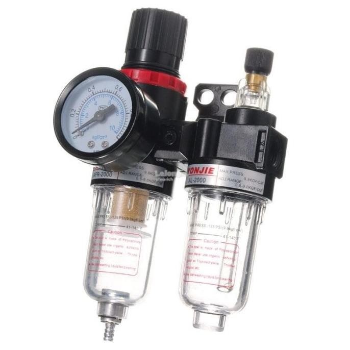 Jual HARGA DISKON air filter regulator kompresor 1/4" double tabung ...