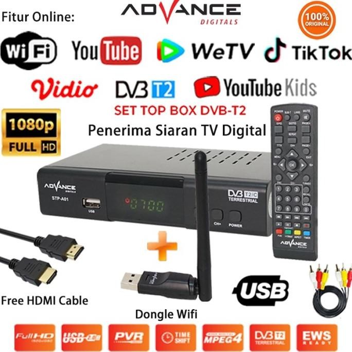 Jual Paket Advance STB Set Top Box TV Digital Receiver DONGLE DAN HDMI | Shopee Indonesia