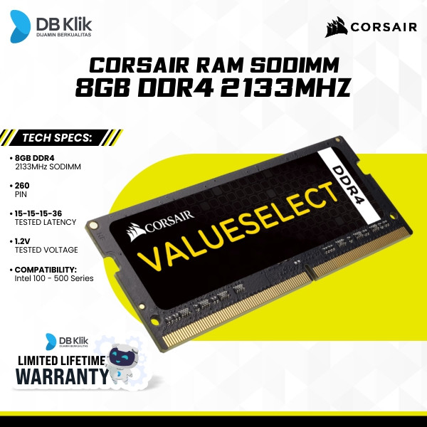 Jual Corsair Ram Ddr4 8Gb 2133Mhz Sodimm [Cmso8Gx4M1A2133C15] | Shopee ...