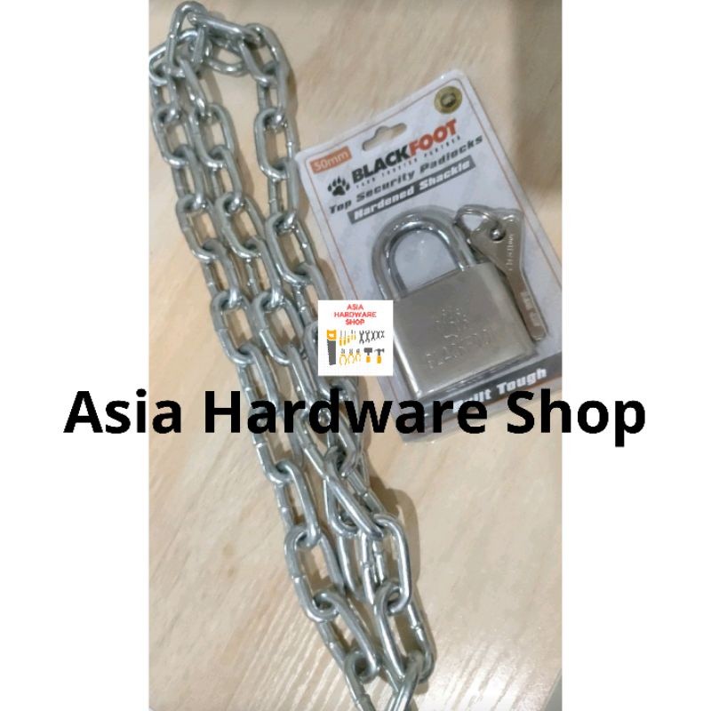 Jual Paket Rantai Besi Kapal 3/16 Mm + Gembok 50 Mm Dek Pagar Pintu ...