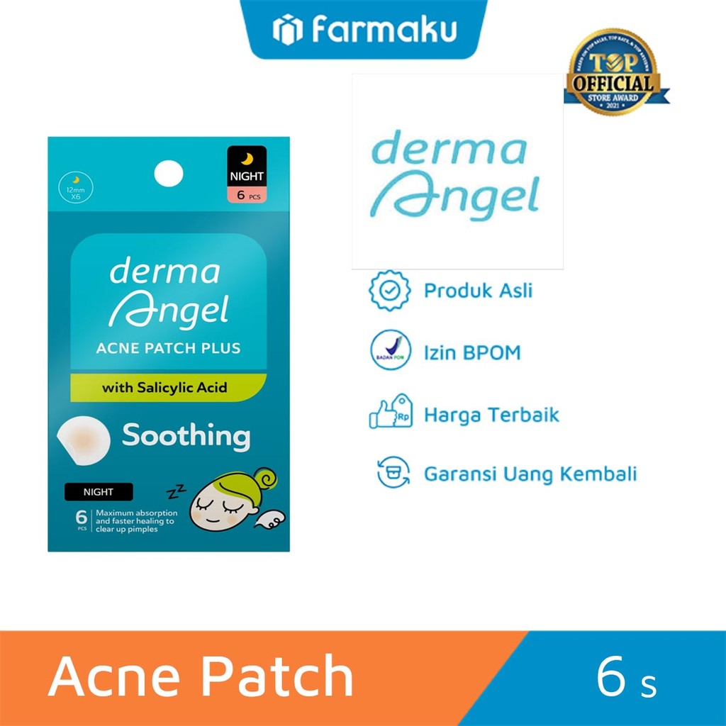 Jual Derma Angel Acne Patch Plus with Salicylic Acid Night Isi 6 Pcs - Plester Penyamar Bekas ...