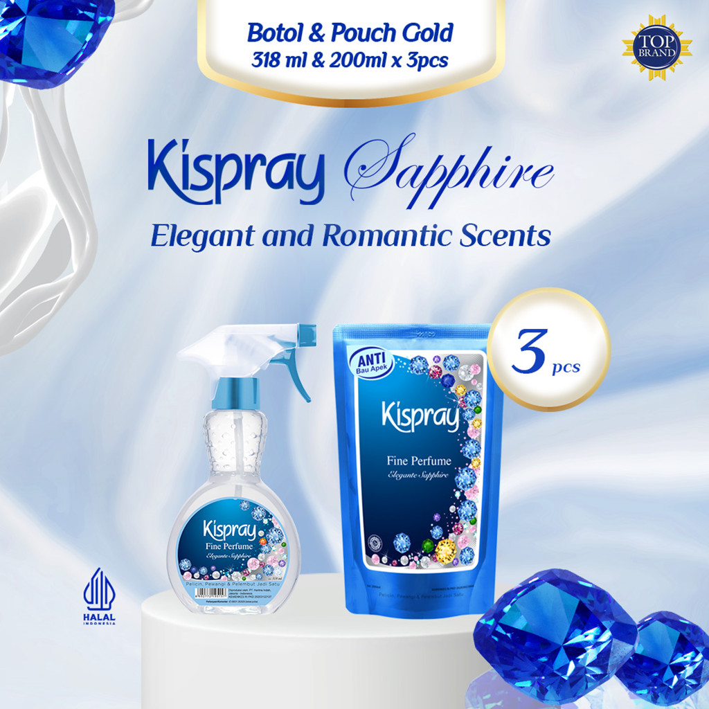 Jual Kispray Botol Sapphire + Kispray Pouch Sapphire 3 Pcs | Shopee ...