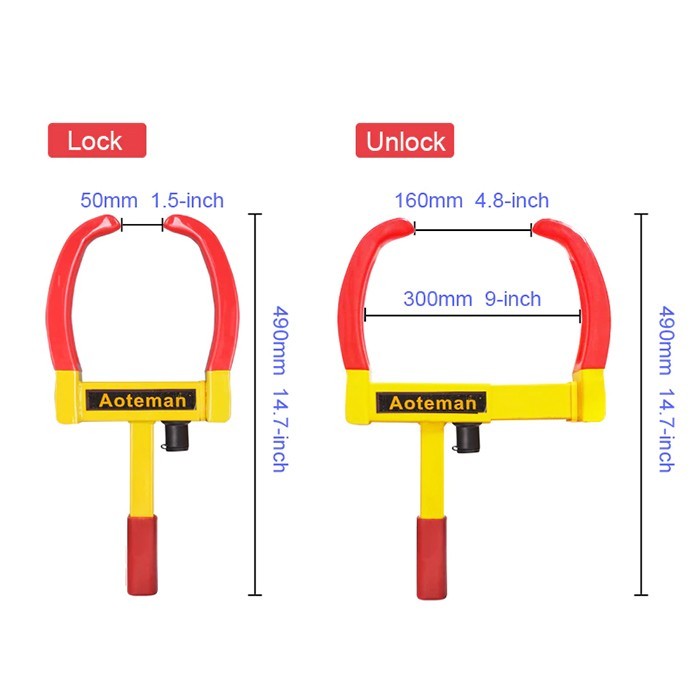 Jual Kunci Gembok Roda Mobil Pengaman Ban Mobil Parkir Anti Derek Besi ...