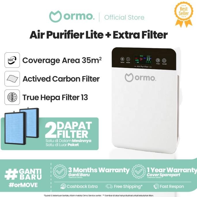 Jual Ormo Air Purifier Lite Touch Display Pembersih Udara Hepa ...