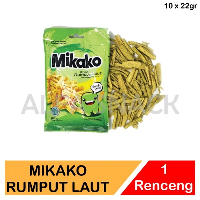 Jual TERMURAH Mikako Snack Rasa Rumput Laut Kemasan Pack (10 x 22gram ...